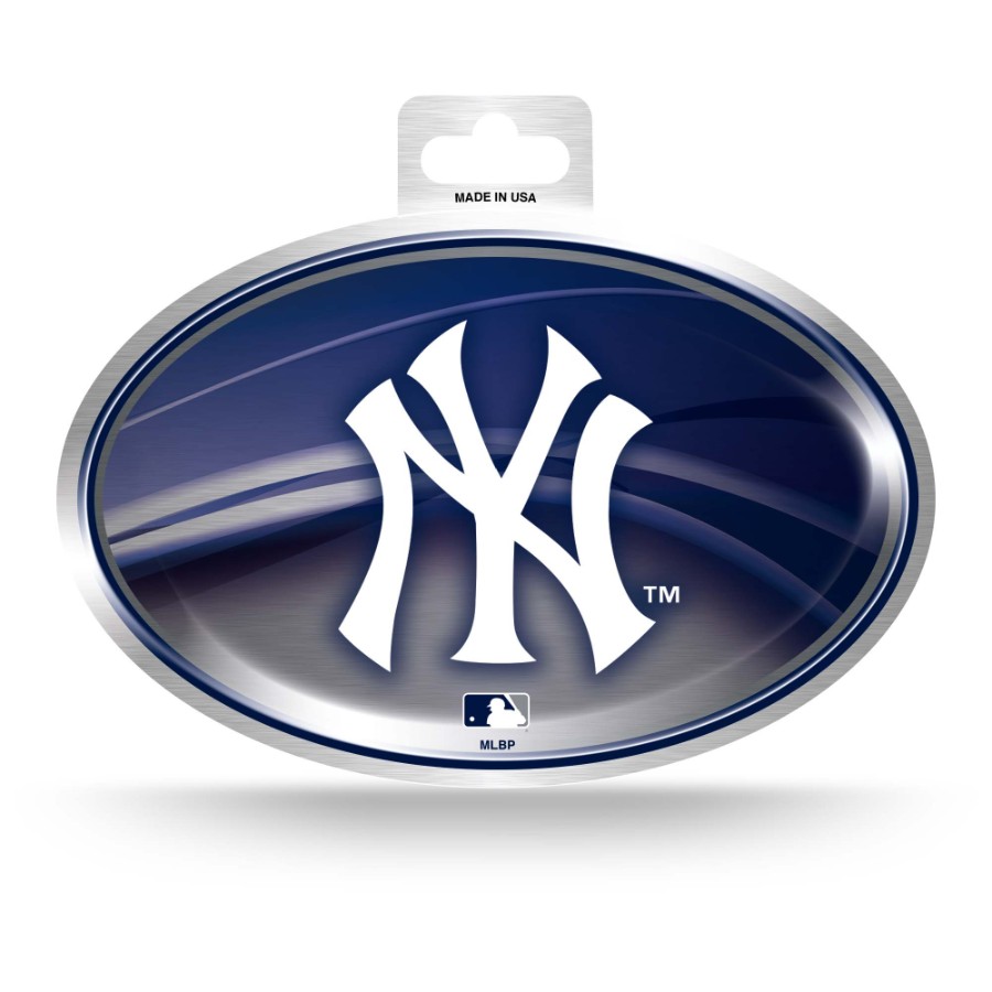 New York Yankees - Metallic Oval Sticker at Sticker Shoppe