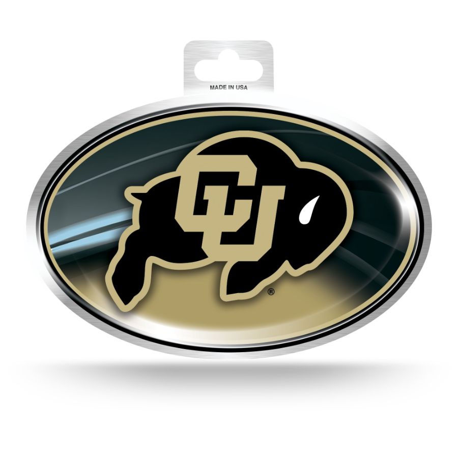 University Of Colorado Buffaloes - Metallic Oval Sticker at Sticker Shoppe