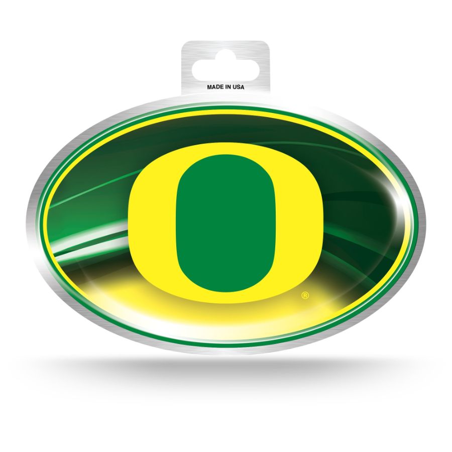 University Of Oregon Ducks - Metallic Oval Sticker at Sticker Shoppe