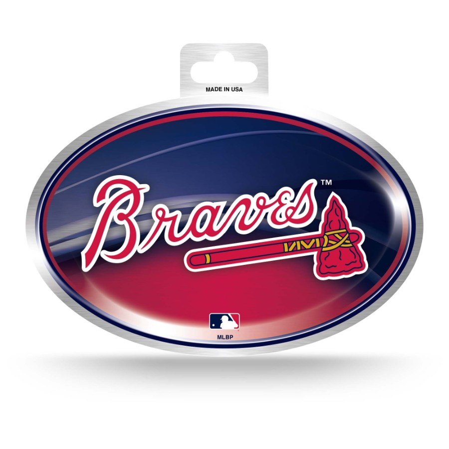 Atlanta Braves - Metallic Oval Sticker at Sticker Shoppe