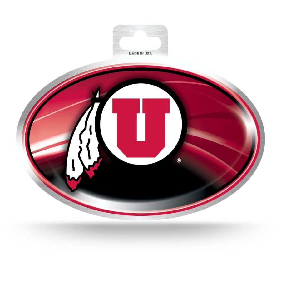 University Of Utah Utes - Metallic Oval Sticker at Sticker Shoppe