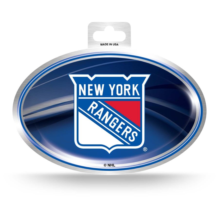 New York Rangers - Metallic Oval Sticker at Sticker Shoppe