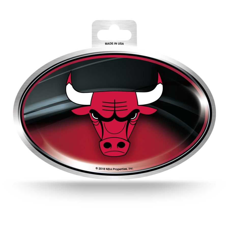 Chicago Bulls - Metallic Oval Sticker at Sticker Shoppe