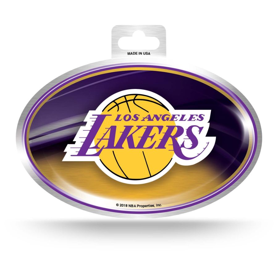 Los Angeles Lakers - Metallic Oval Sticker at Sticker Shoppe