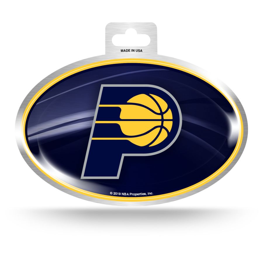 Indiana Pacers - Metallic Oval Sticker at Sticker Shoppe