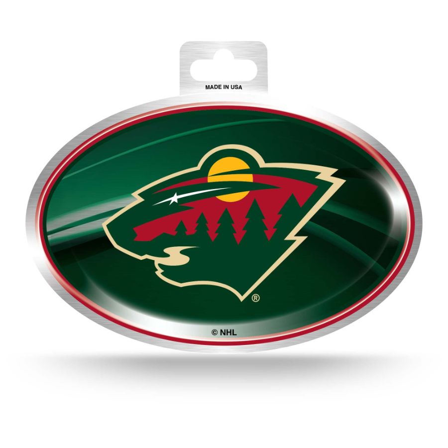 Minnesota Wild - Metallic Oval Sticker at Sticker Shoppe