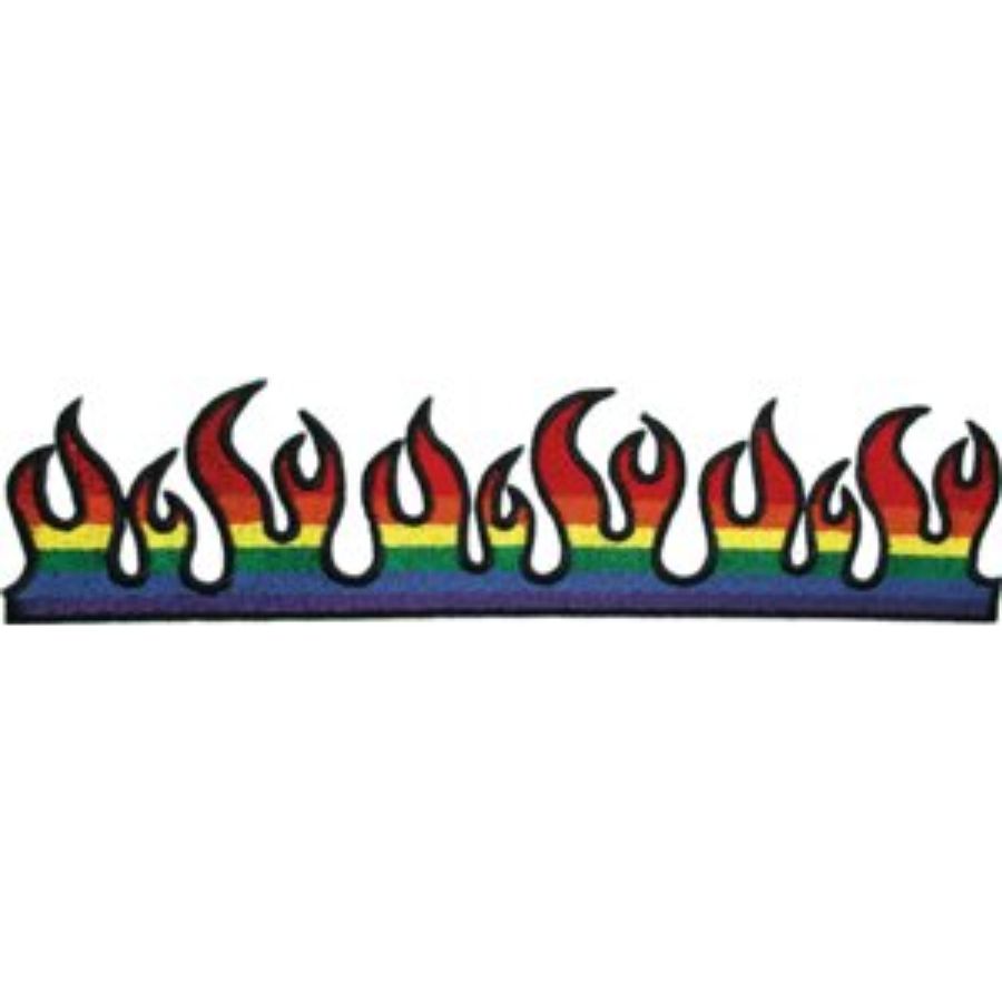 Flame Rainbow - Embroidered Iron-On Patch at Sticker Shoppe