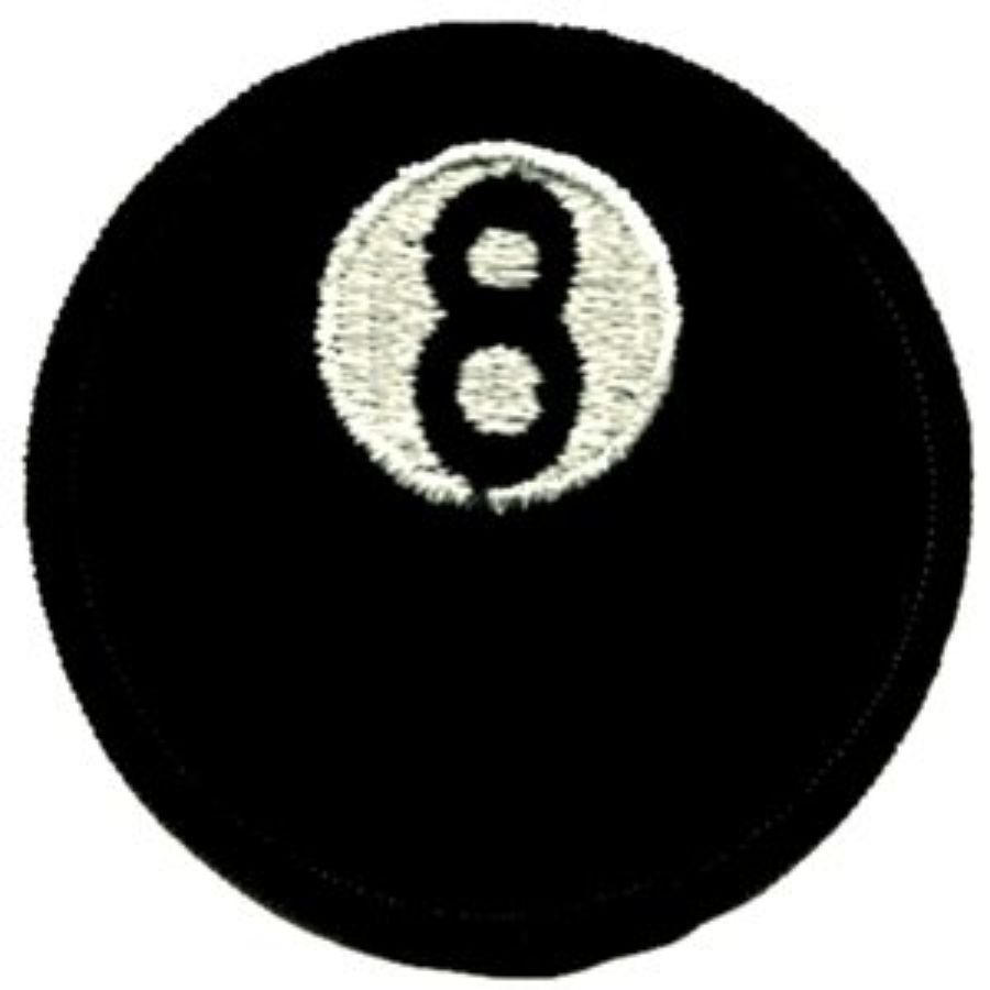 Black 8 Ball - Embroidered Iron-On Patch at Sticker Shoppe