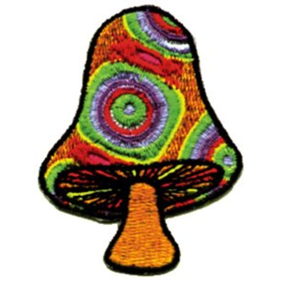 Rainbow Mushroom - Embroidered Iron-On Patch at Sticker Shoppe