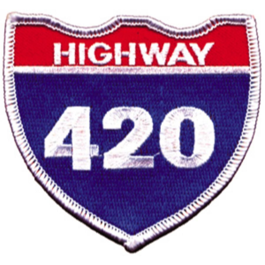 Highway 4:20 Weed Indeed - Embroidered Iron-On Patch at Sticker Shoppe