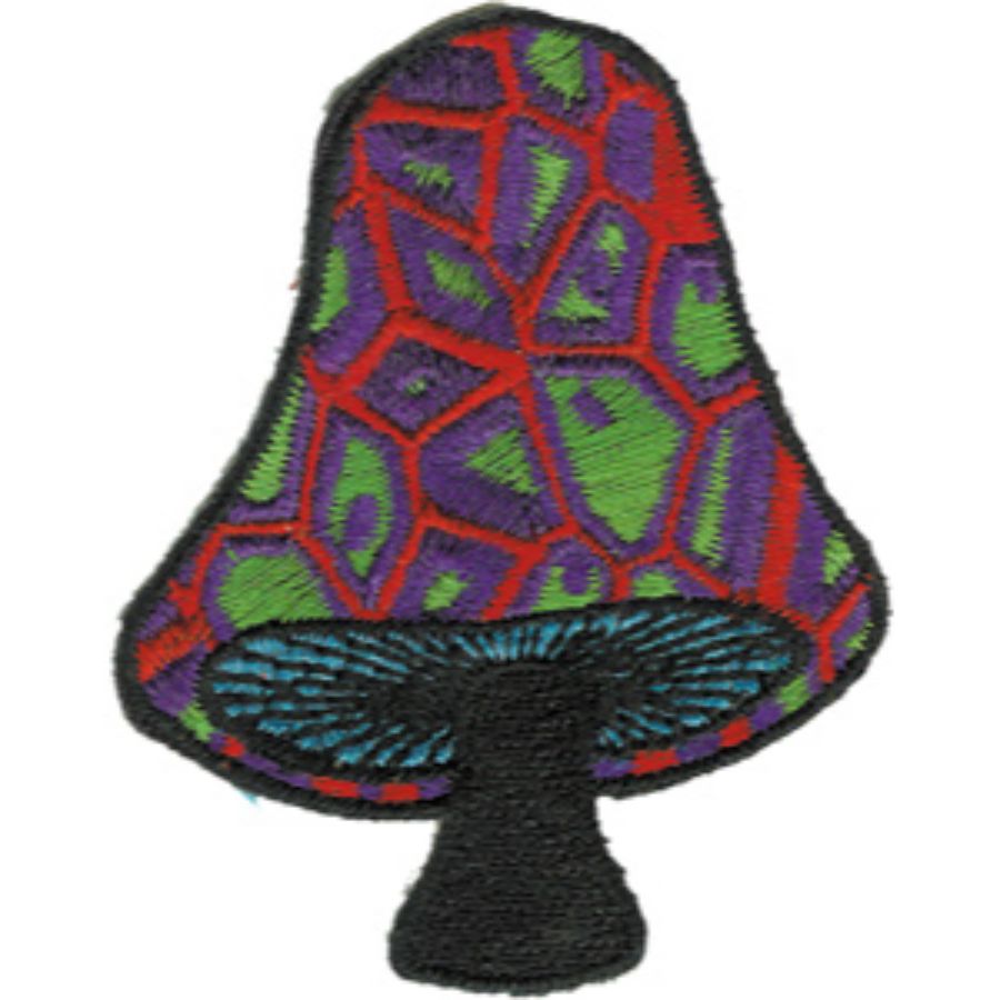 Black Stem Mushroom - Embroidered Iron-On Patch at Sticker Shoppe