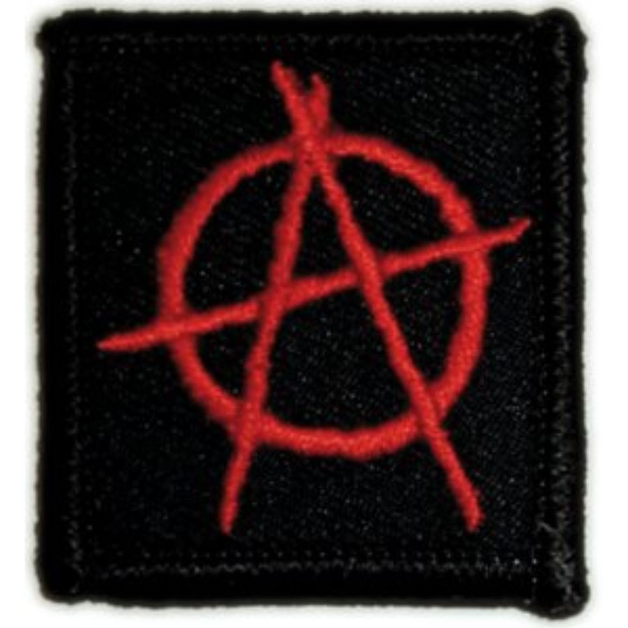 Mini Anarchy Sign - Embroidered Iron-On Patch at Sticker Shoppe