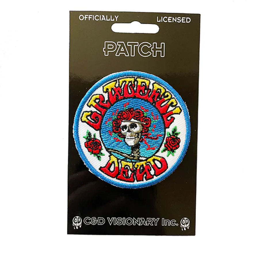 Grateful Dead Skull & Roses Mini - Embroidered Iron-On Patch at Sticker ...