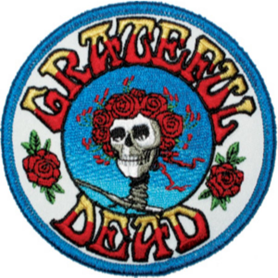The Grateful Dead Skull Rose - Embroidered Iron-On Patch at Sticker Shoppe