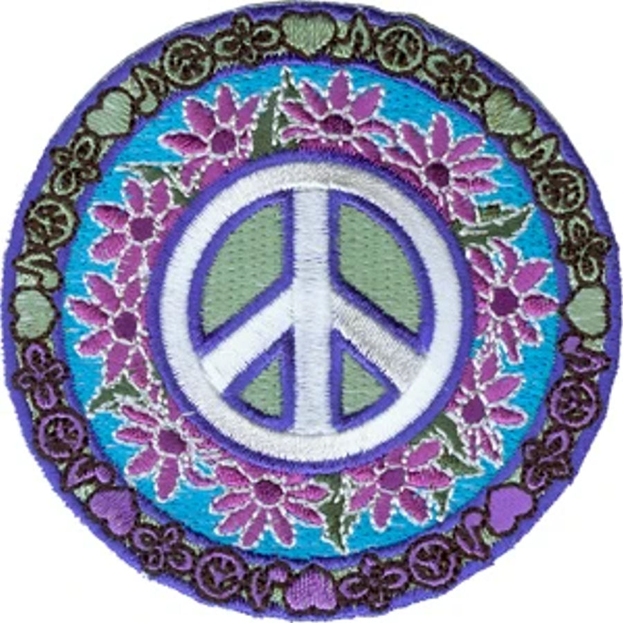 Love Peace Music - Embroidered Iron-On Patch at Sticker Shoppe