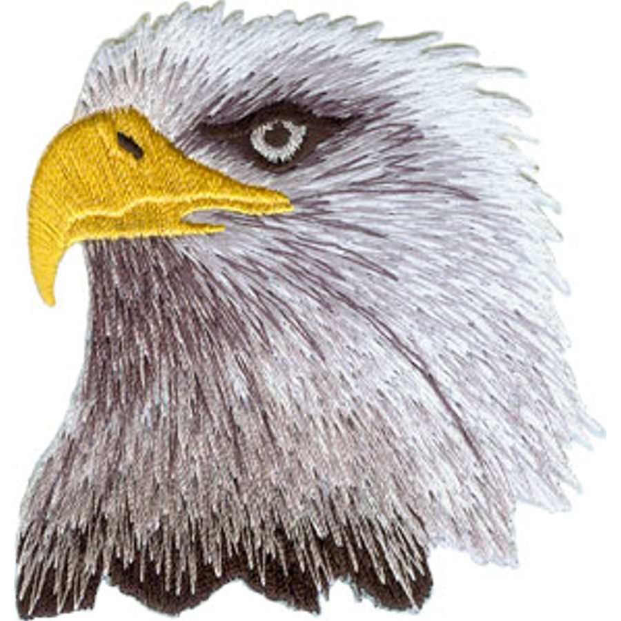 Bald Eagle Head - Embroidered Iron-On Patch at Sticker Shoppe