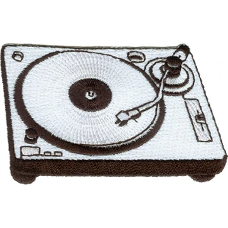 Turntable Record Player - Embroidered Iron-On Patch at Sticker Shoppe