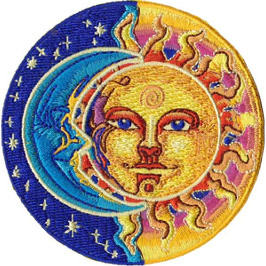 Stars, Moon & Sun - Embroidered Iron-On Patch at Sticker Shoppe