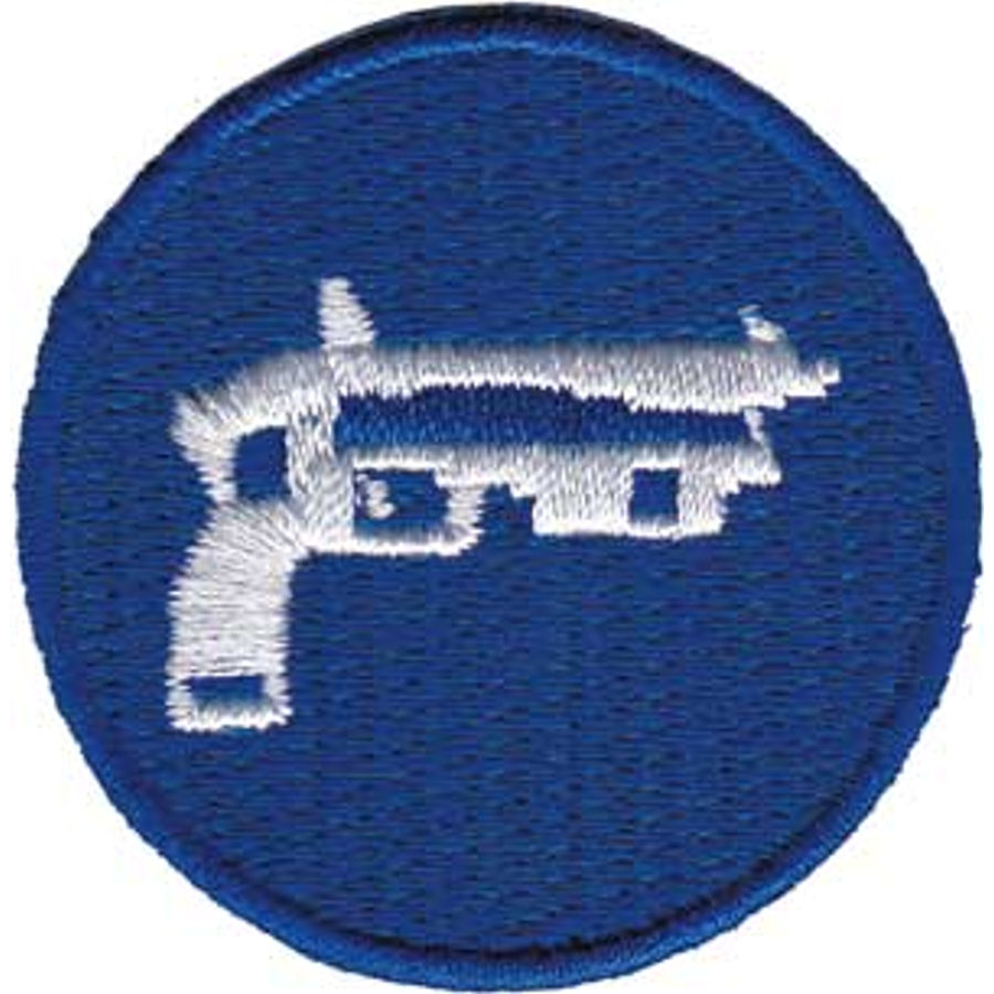 Retro Video Game Blue Gun - Embroidered Iron-On Patch at Sticker Shoppe