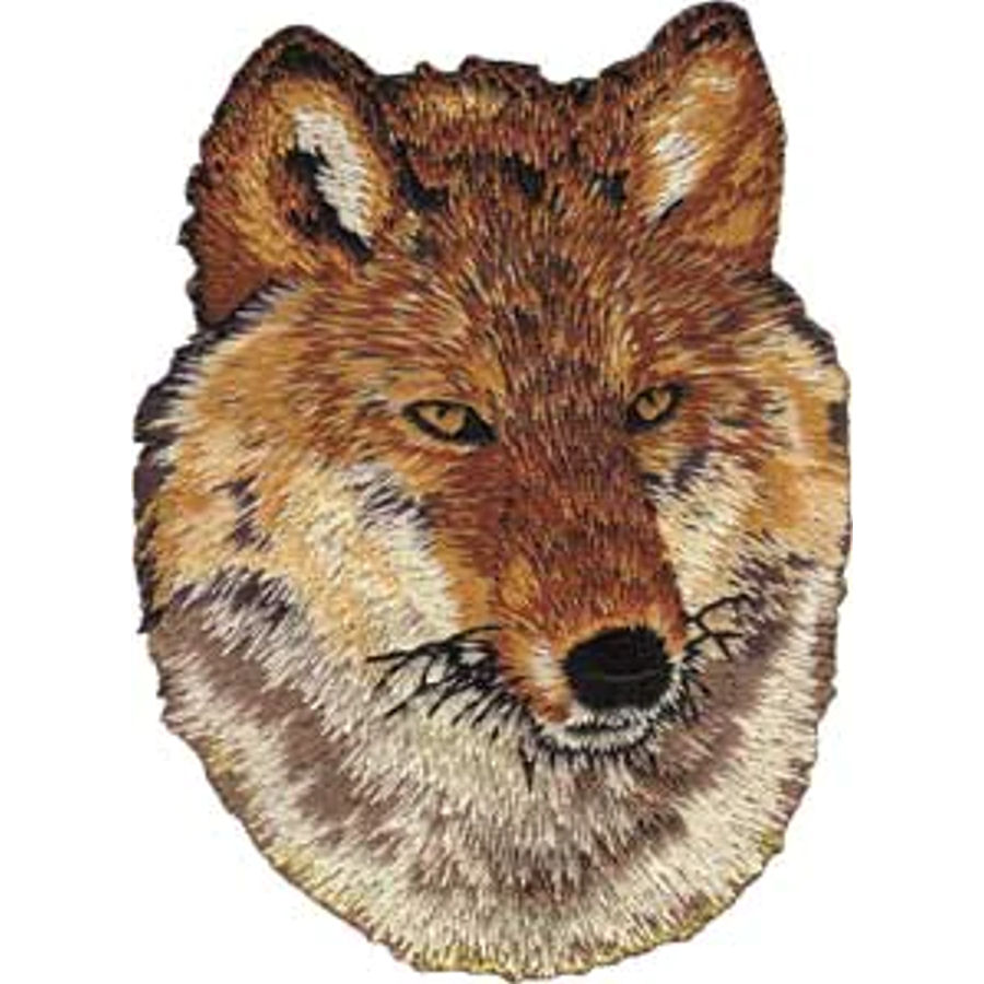 Red Wolf - Embroidered Iron-On Patch at Sticker Shoppe