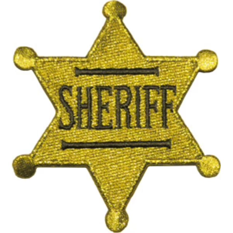 Generic Sheriff's Badge - Embroidered Iron-On Patch at Sticker Shoppe
