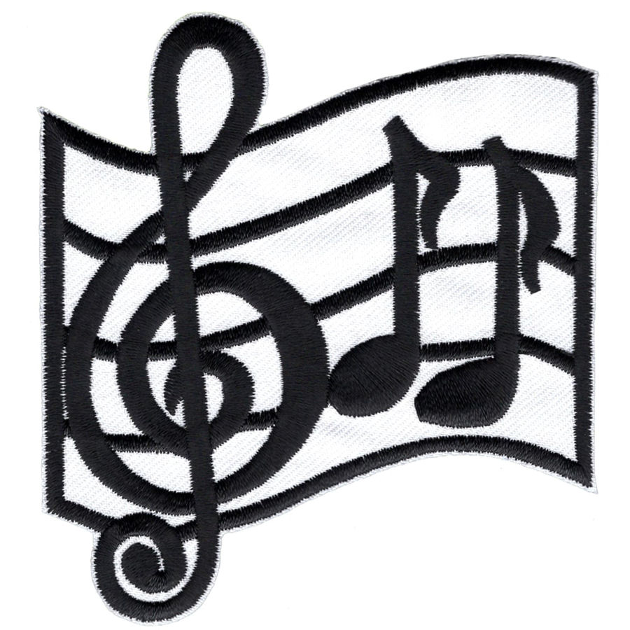 Musical Music Notes - Embroidered Iron-On Patch at Sticker Shoppe