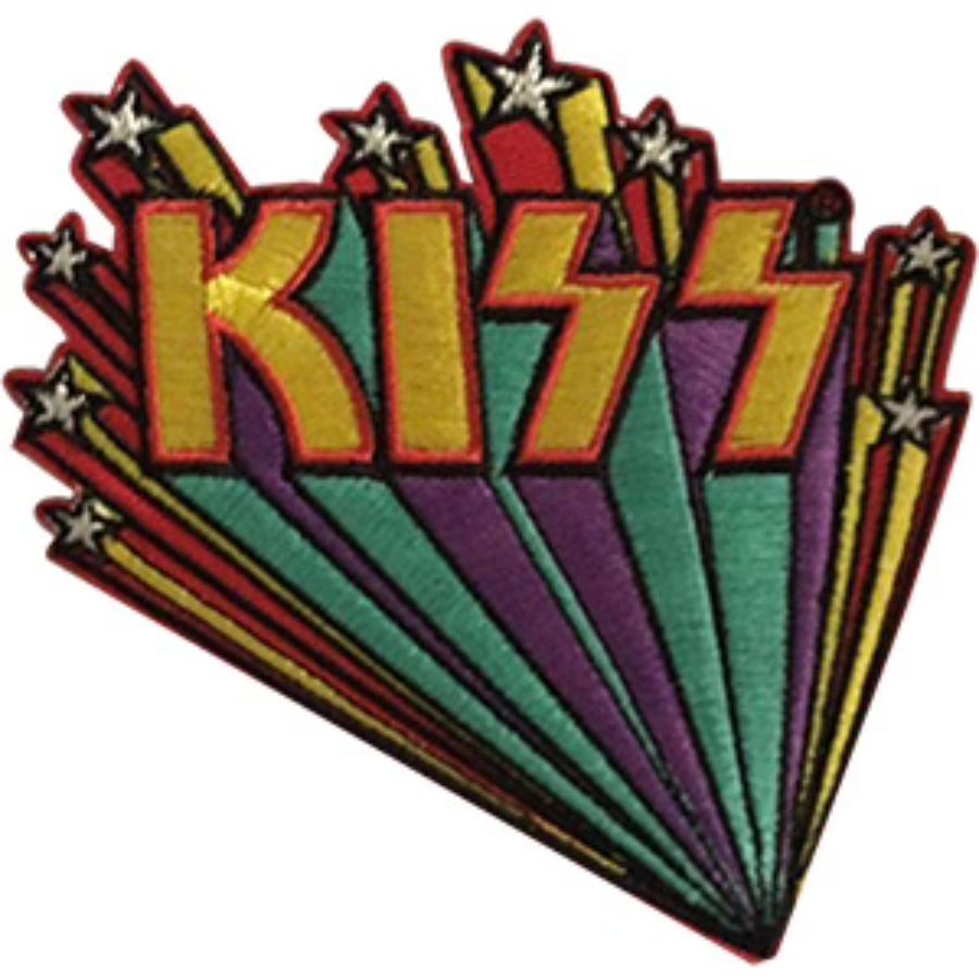 Kiss Logo Stars Banner - Embroidered Iron-On Patch at Sticker Shoppe