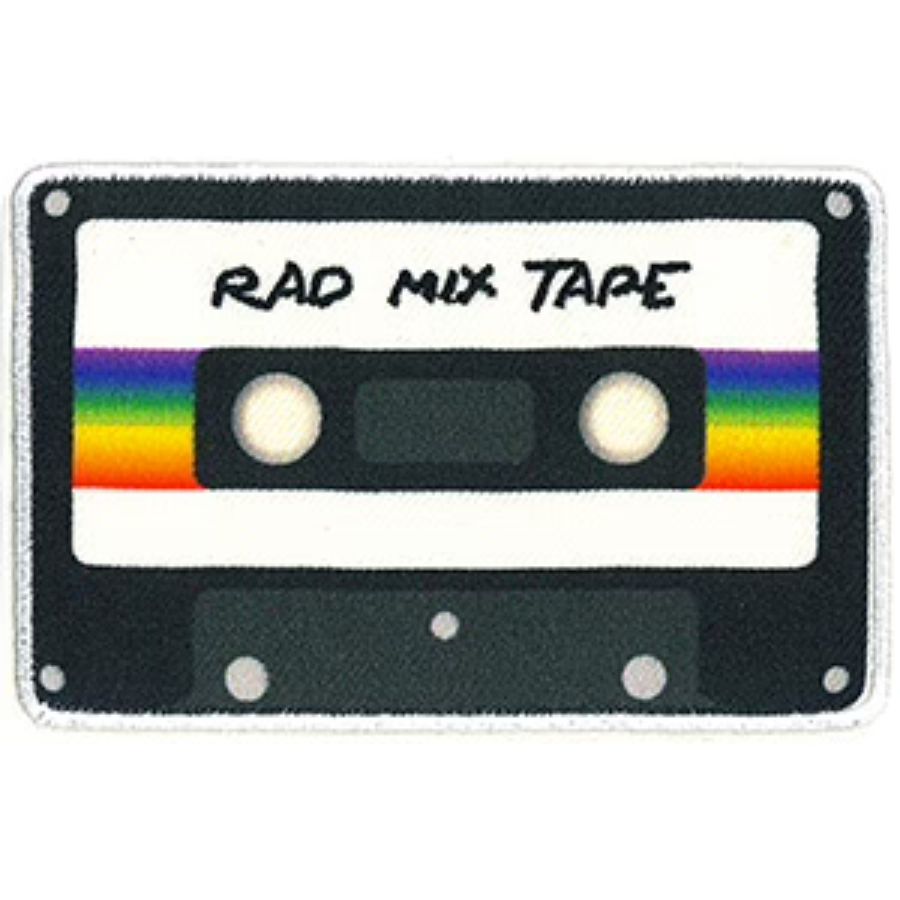 Rad Mix Cassette Tape - Embroidered Iron-On Patch at Sticker Shoppe