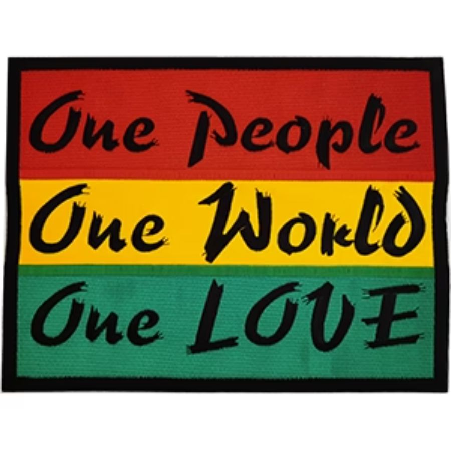 One People One World One Love Rasta Large Oversized - Embroidered Iron ...