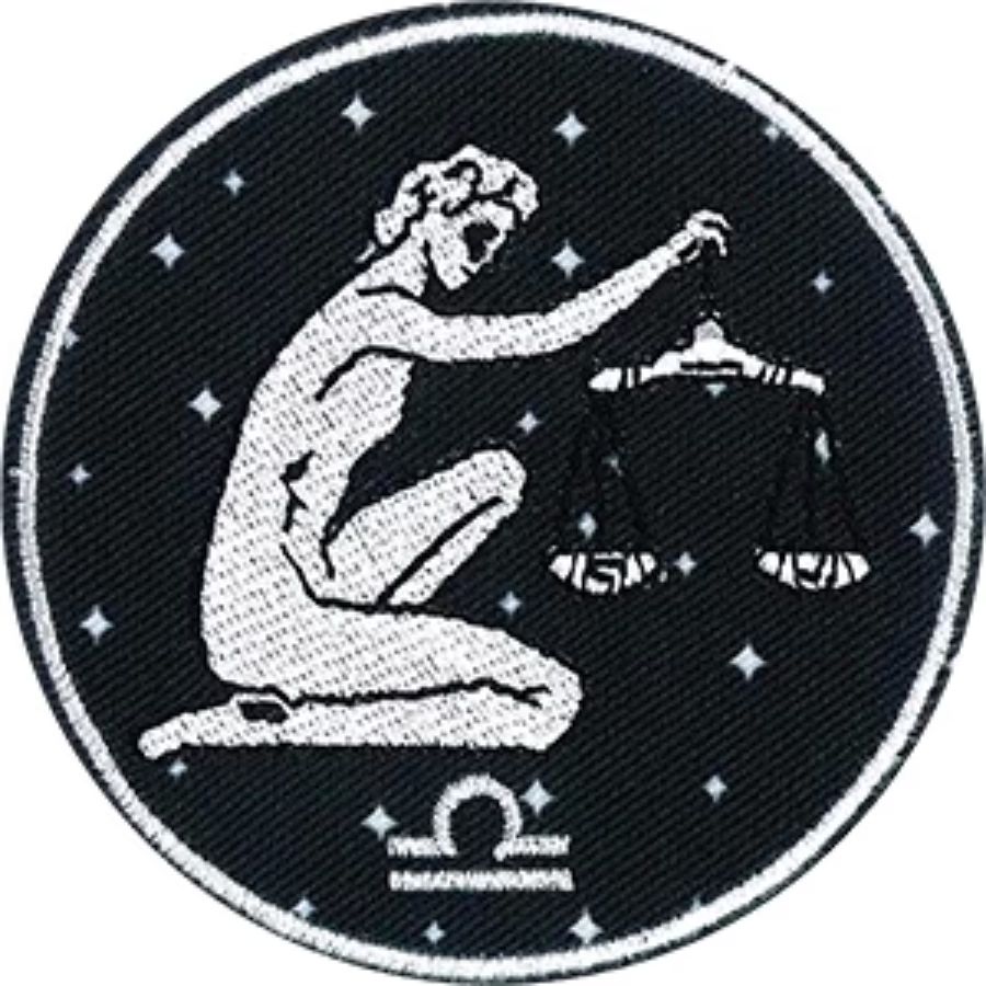 Libra Astrology Zodiac Sign - Embroidered Iron-On Patch at Sticker Shoppe