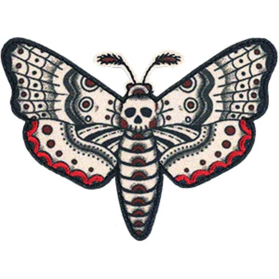 Skull Moth - Embroidered Iron-On Patch at Sticker Shoppe