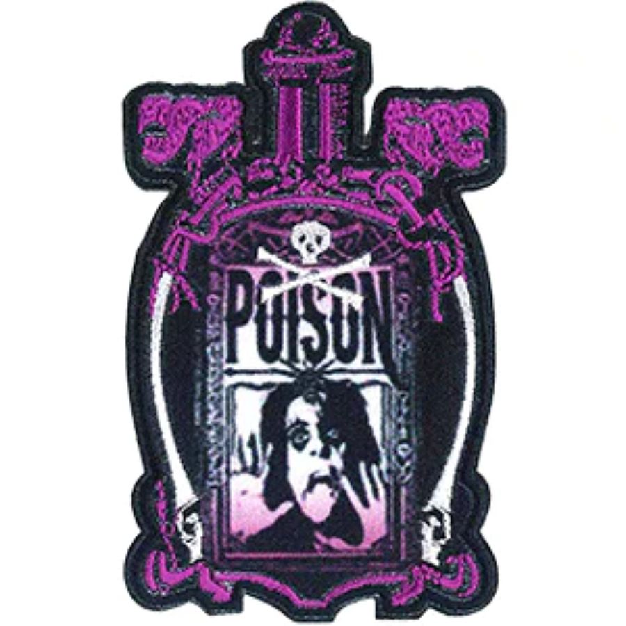 Alice Cooper Poison Bottle - Embroidered Iron-On Patch at Sticker Shoppe