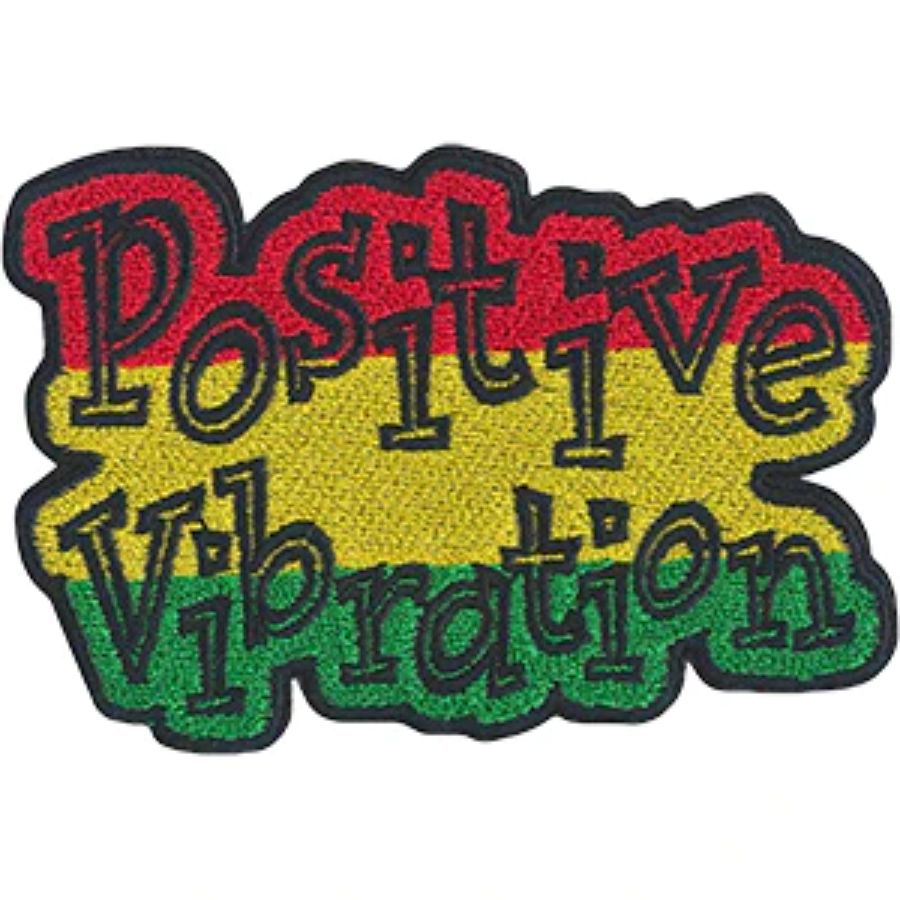 Positive Vibrations Rasta - Embroidered Iron-On Patch at Sticker Shoppe