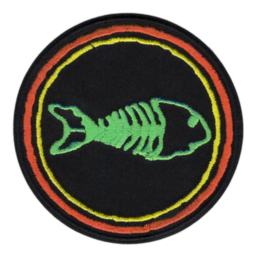 Fishbone Logo - Embroidered Iron-On Patch at Sticker Shoppe