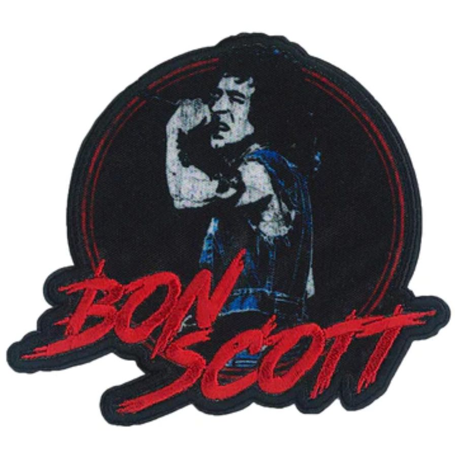Bon Scott Singing - Embroidered Iron-On Patch at Sticker Shoppe