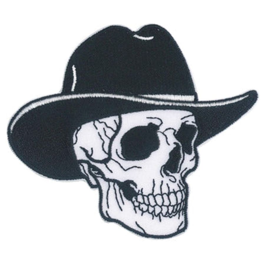 Cowboy Skull - Embroidered Iron-On Patch at Sticker Shoppe