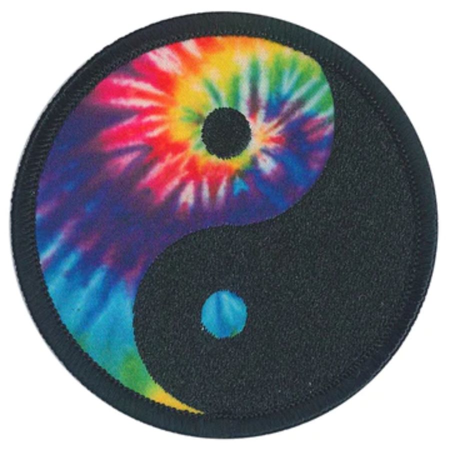 Tie Dye Yin Yang - Embroidered Iron-On Patch at Sticker Shoppe