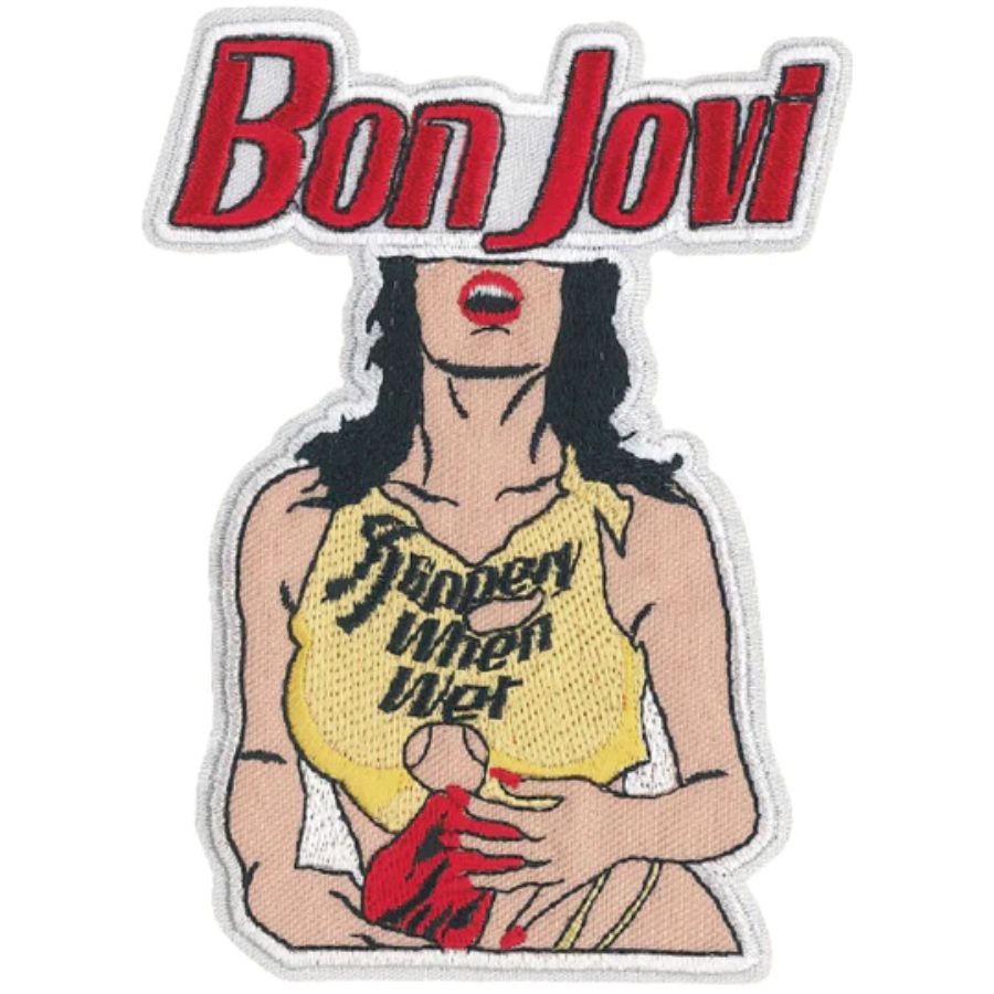 Bon Jovi Slippery When Wet - Embroidered Iron-On Patch at Sticker Shoppe