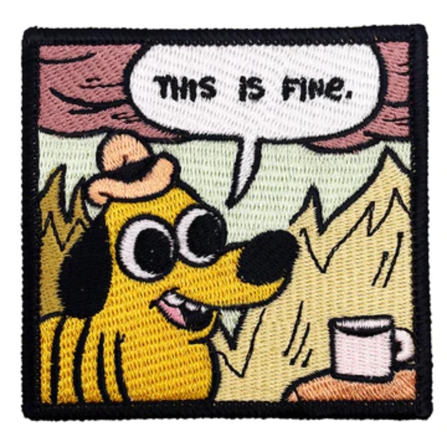 KC Green This Is Fine - Embroidered Iron-On Patch at Sticker Shoppe