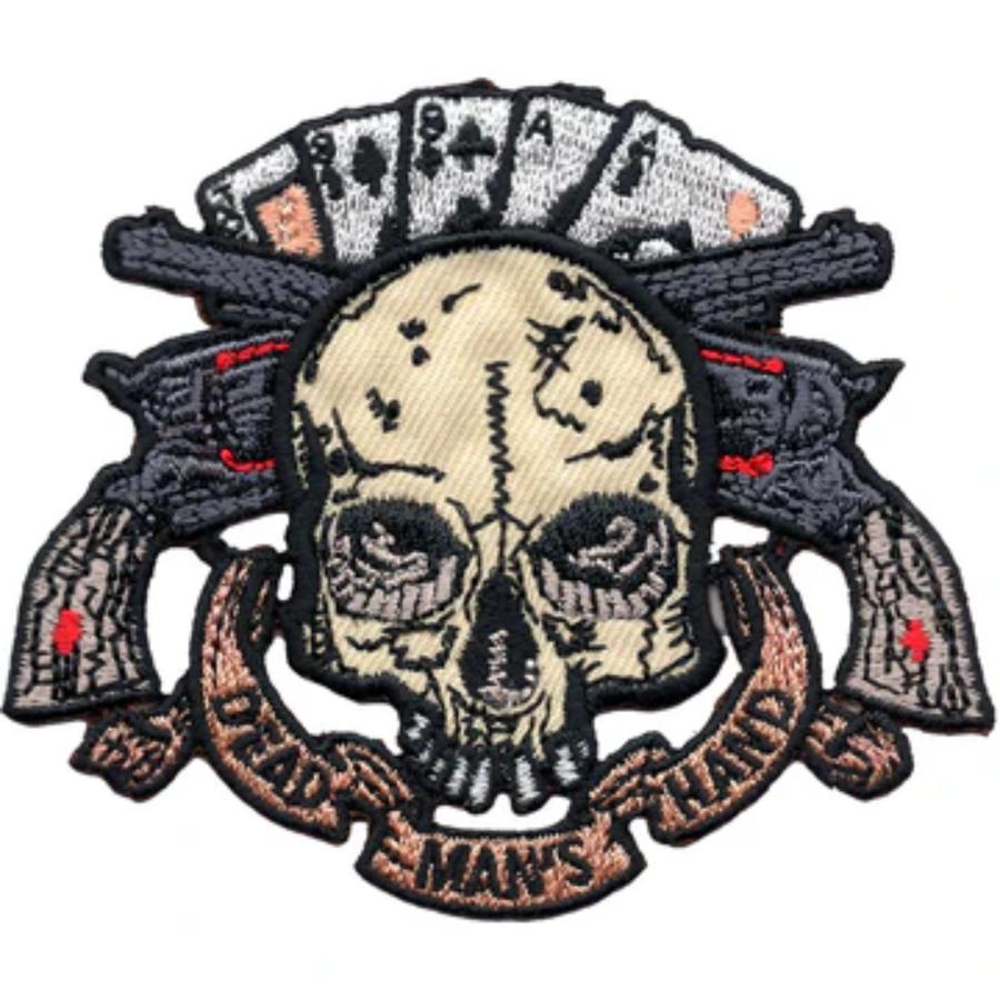 David Lozeau Dead Man's Hand - Embroidered Iron-On Patch at Sticker Shoppe