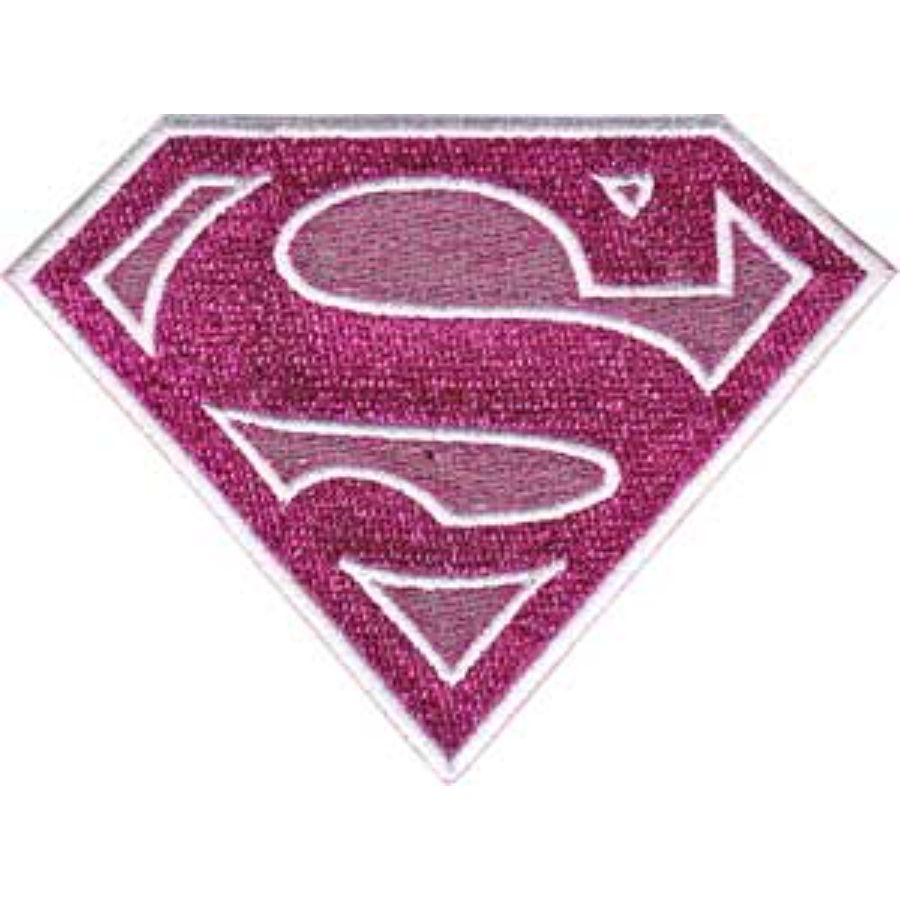 DC Comics Originals Supergirl Pink Logo - Embroidered Iron-On Patch at ...