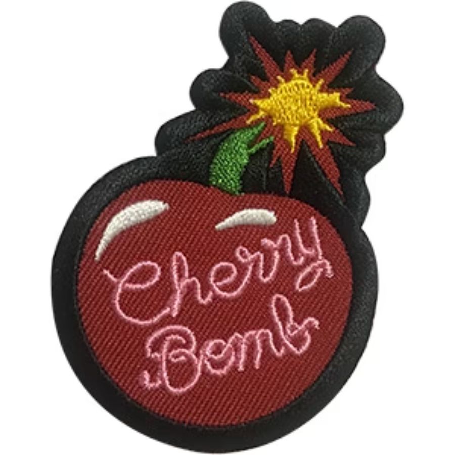 Cherry Bomb - Embroidered Iron-On Patch at Sticker Shoppe