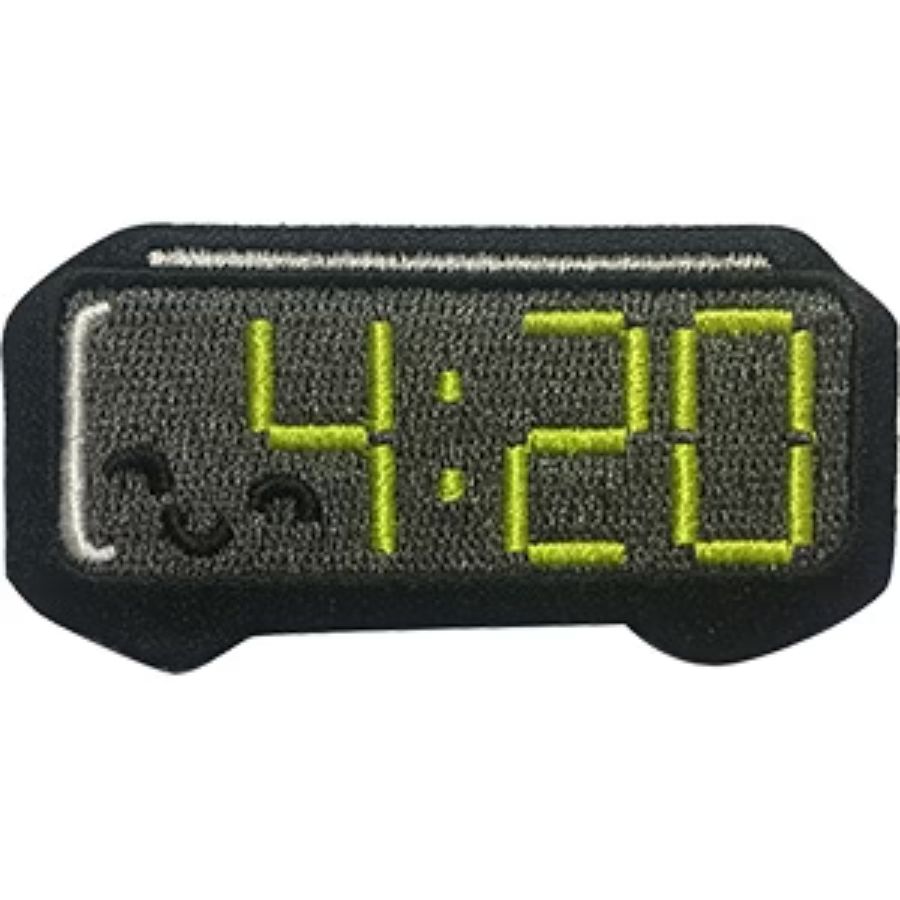 420 Alarm Clock - Embroidered Iron-On Patch at Sticker Shoppe