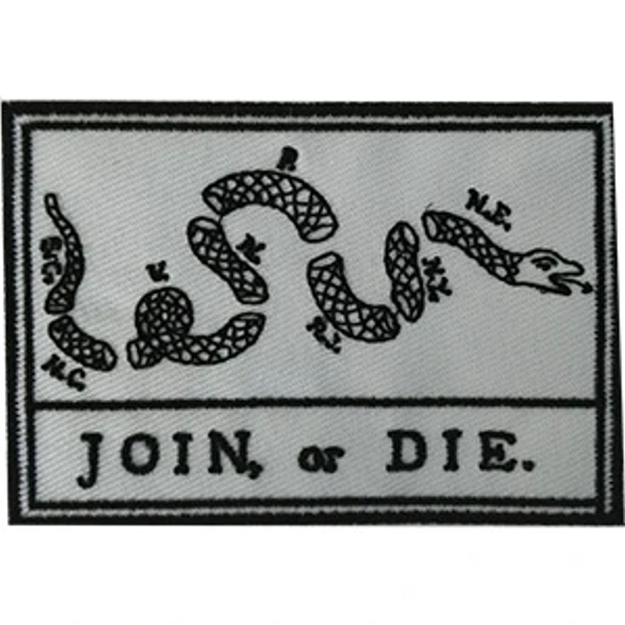 Broken Snake Join Or Die - Embroidered Iron-On Patch at Sticker Shoppe