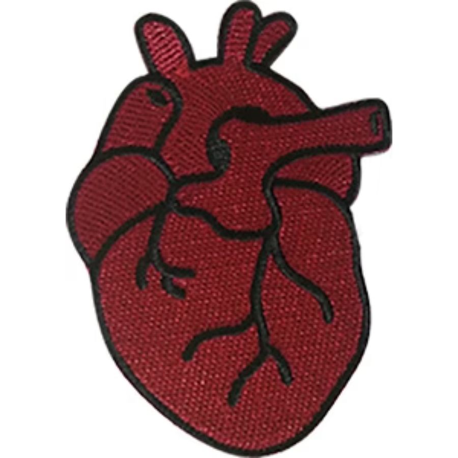 Human Heart - Embroidered Iron-On Patch at Sticker Shoppe