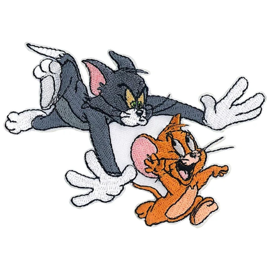 Tom & Jerry Tom Chasing Jerry - Embroidered Iron-On Patch at Sticker Shoppe