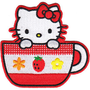Hello Kitty Tea Cup - Embroidered Patch at Sticker Shoppe