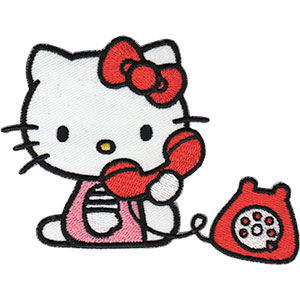 Hello Kitty Phone - Embroidered Patch at Sticker Shoppe