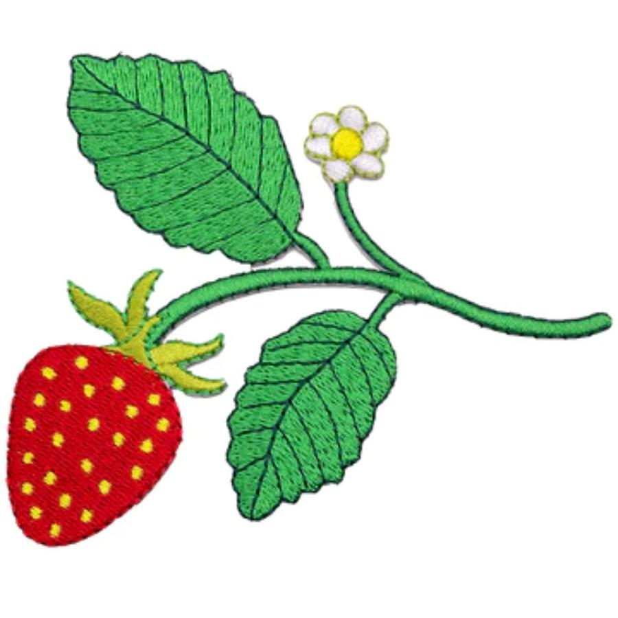 Strawberry Branch - Embroidered Iron-On Patch at Sticker Shoppe