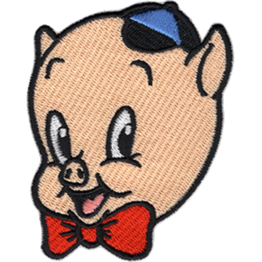 Looney Tunes Porky Pig Smile - Embroidered Iron-On Patch at Sticker Shoppe